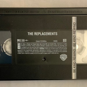 The Replacements Starring Keanu Reeves and Gene Hackman Vintage VHS ...