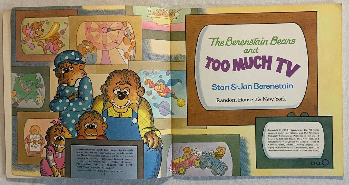 The Berenstain Bears and Too Much TV by Stan and Jan - Etsy