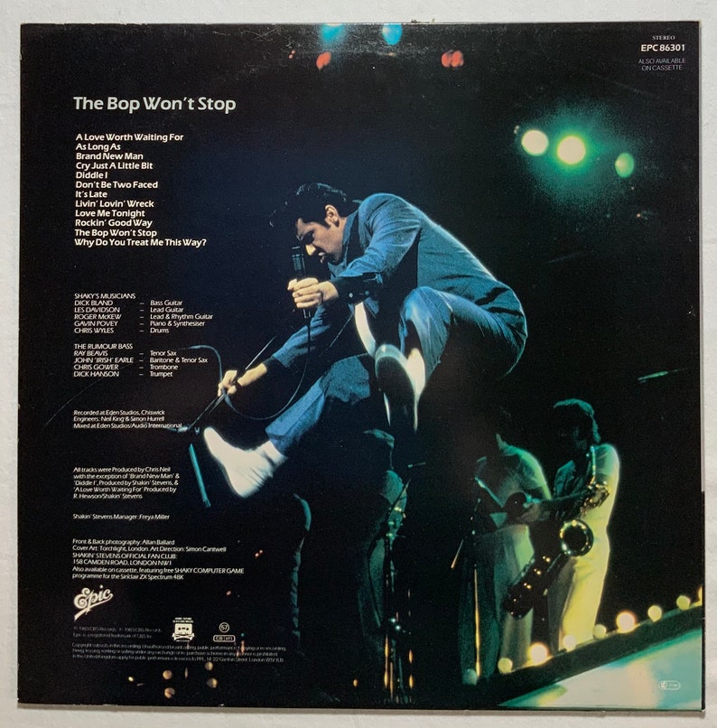 Shakin’ Stevens the Bop Won’t Stop Vintage Vinyl Record Album 1983 - Etsy