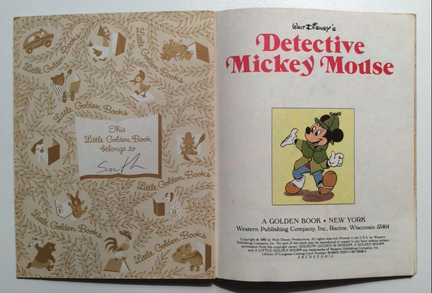 Walt Disney's Detective Mickey Mouse Vintage Little Golden | Etsy