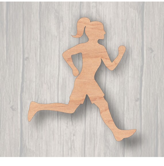 Running Girl. Unfinished Wood Cutout. Laser Cutout. Wreath | Etsy