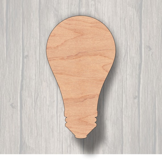 Light Bulb. Unfinished Wood Cutout. Wood Cutout. Laser Cutout. | Etsy