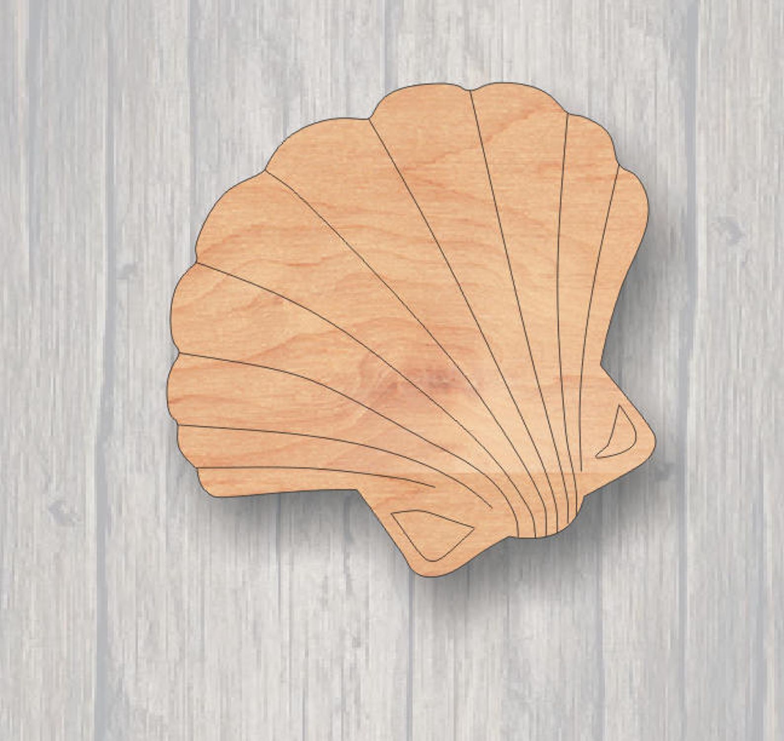 Seashell. Unfinished Wood Cutout Wood Cutout. Laser Cutout. | Etsy