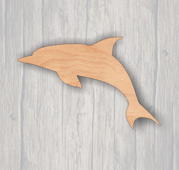Dolphin. Unfinished Wood Cutout. Wood Cutout. Laser Cutout. - Etsy