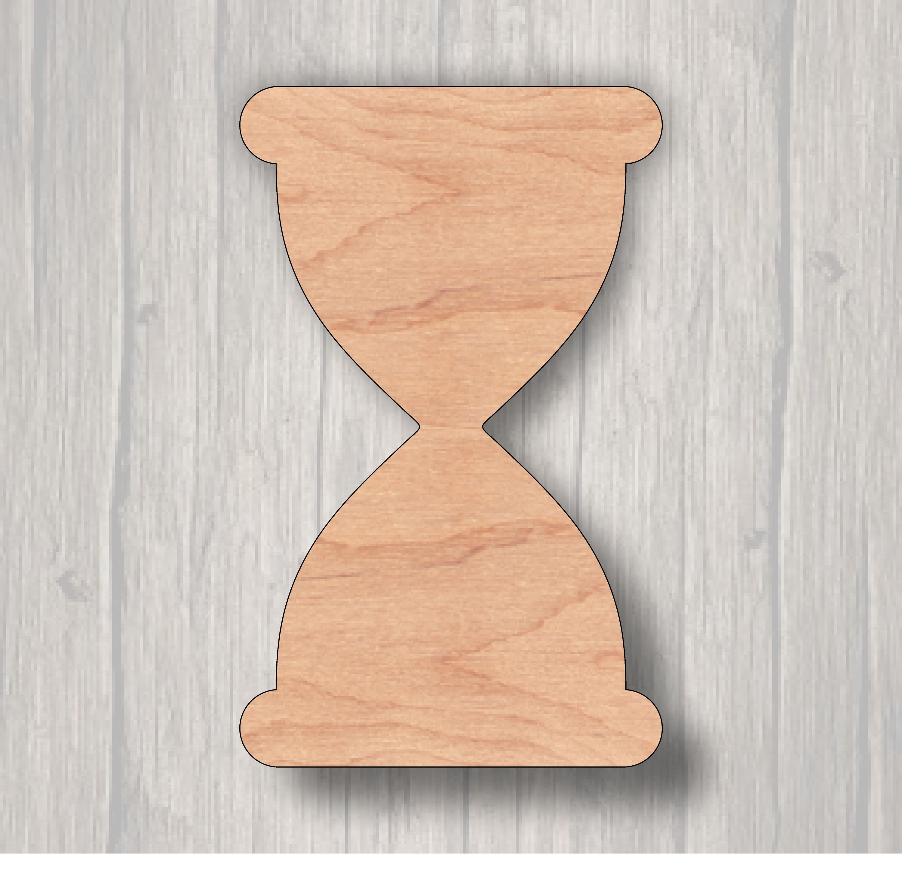 Hourglass. Unfinished Wood Cutout. Wood Cutout. Laser Cutout. Wood Sign ...