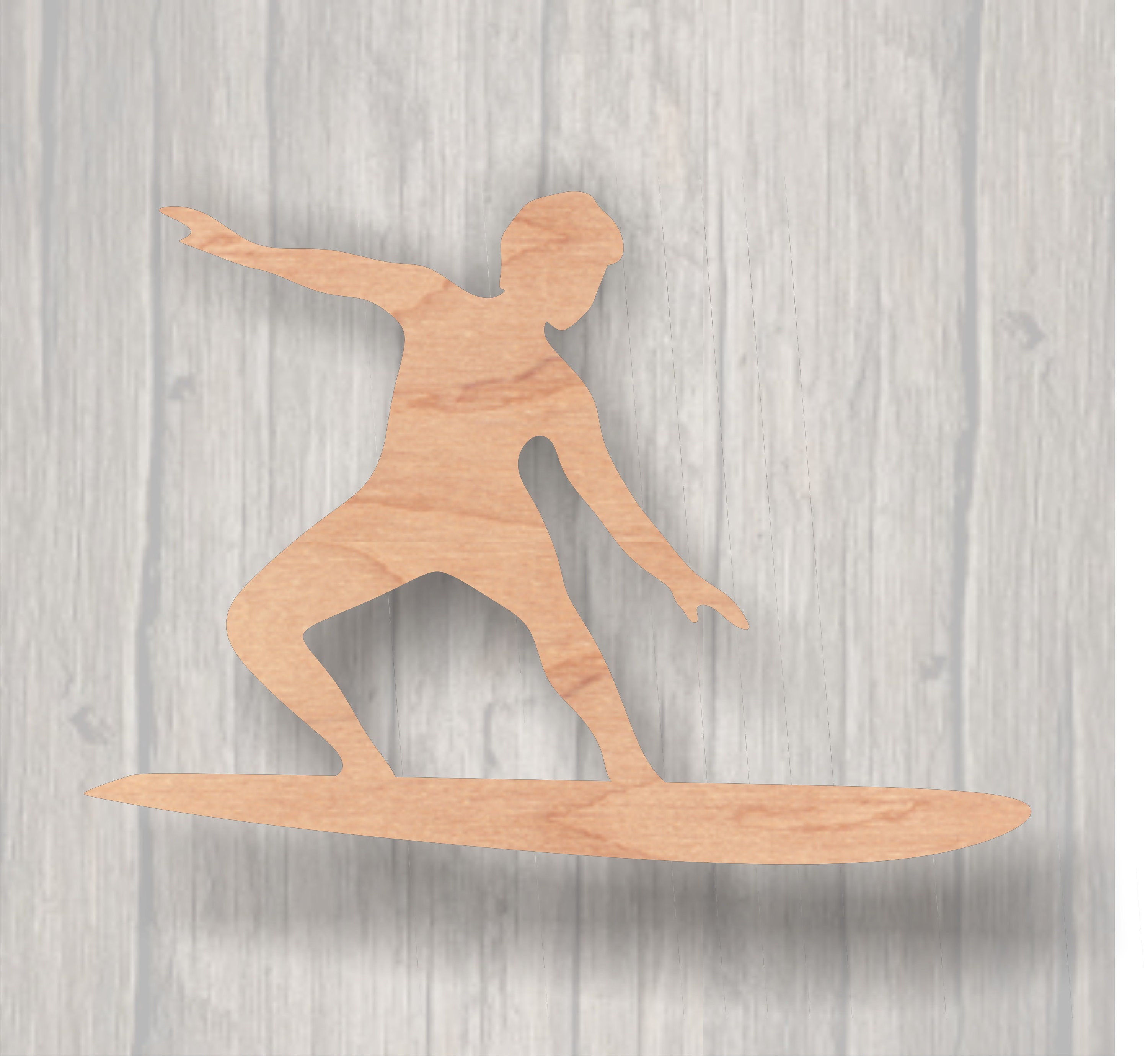 Surfer. Unfinished wood cutout. Wood cutout. Laser Cutout. | Etsy
