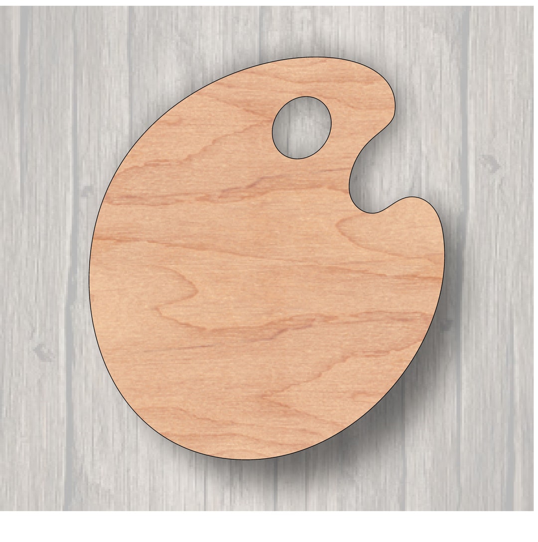 Paint Palette. Unfinished Wood Cutout. Wood Cutout. Laser Cutout. Wood ...