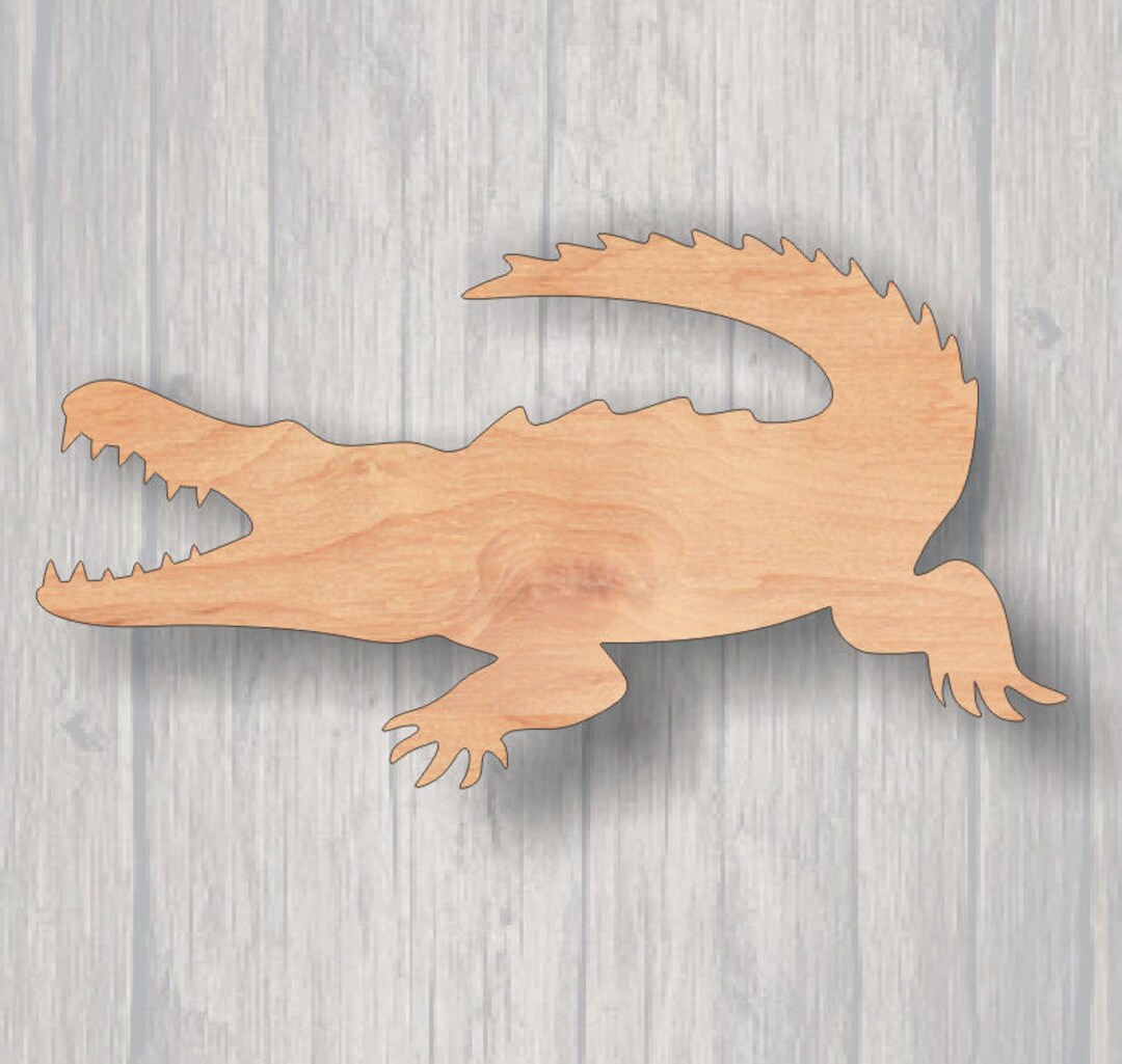Alligator. Gator, Wood Cutout. Laser Cutout. Wood Sign. Unfinished Wood ...