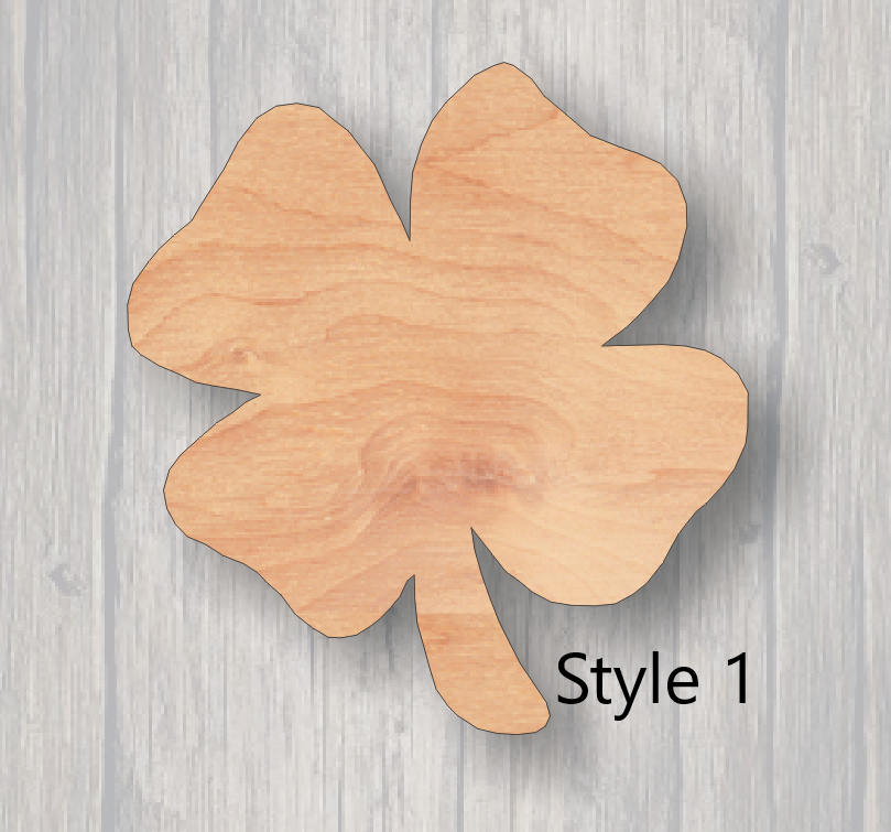 Four Leaf Clover. Wood cutout. 3 Styles. Unfinished wood | Etsy