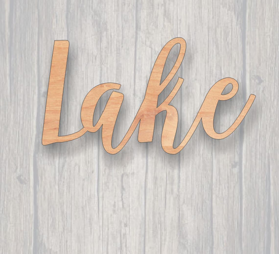 Lake. Unfinished Wood Cutout. Word Cutout. Laser Cutout. Wood - Etsy