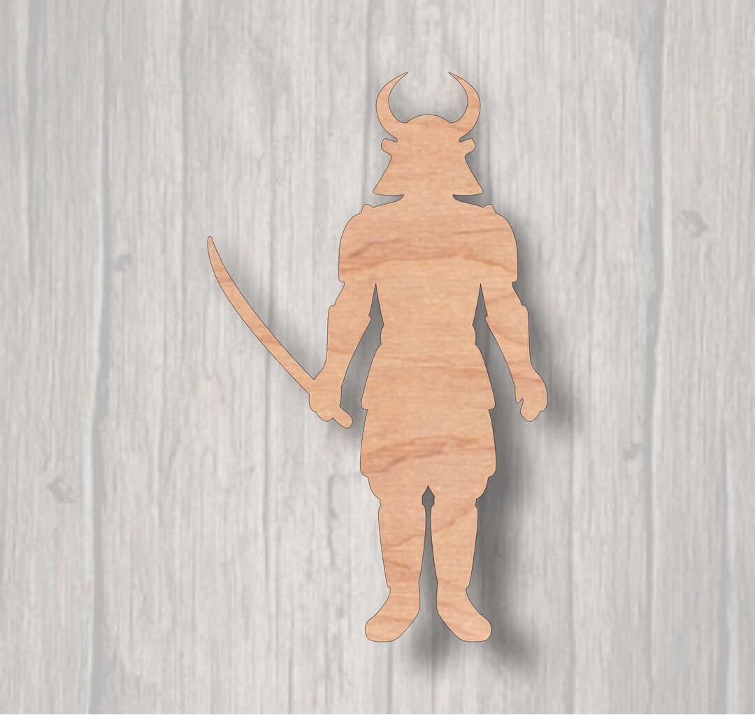 Samurai. Unfinished Wood Cutout. Laser Cutout. Wreath Accent. Wood ...