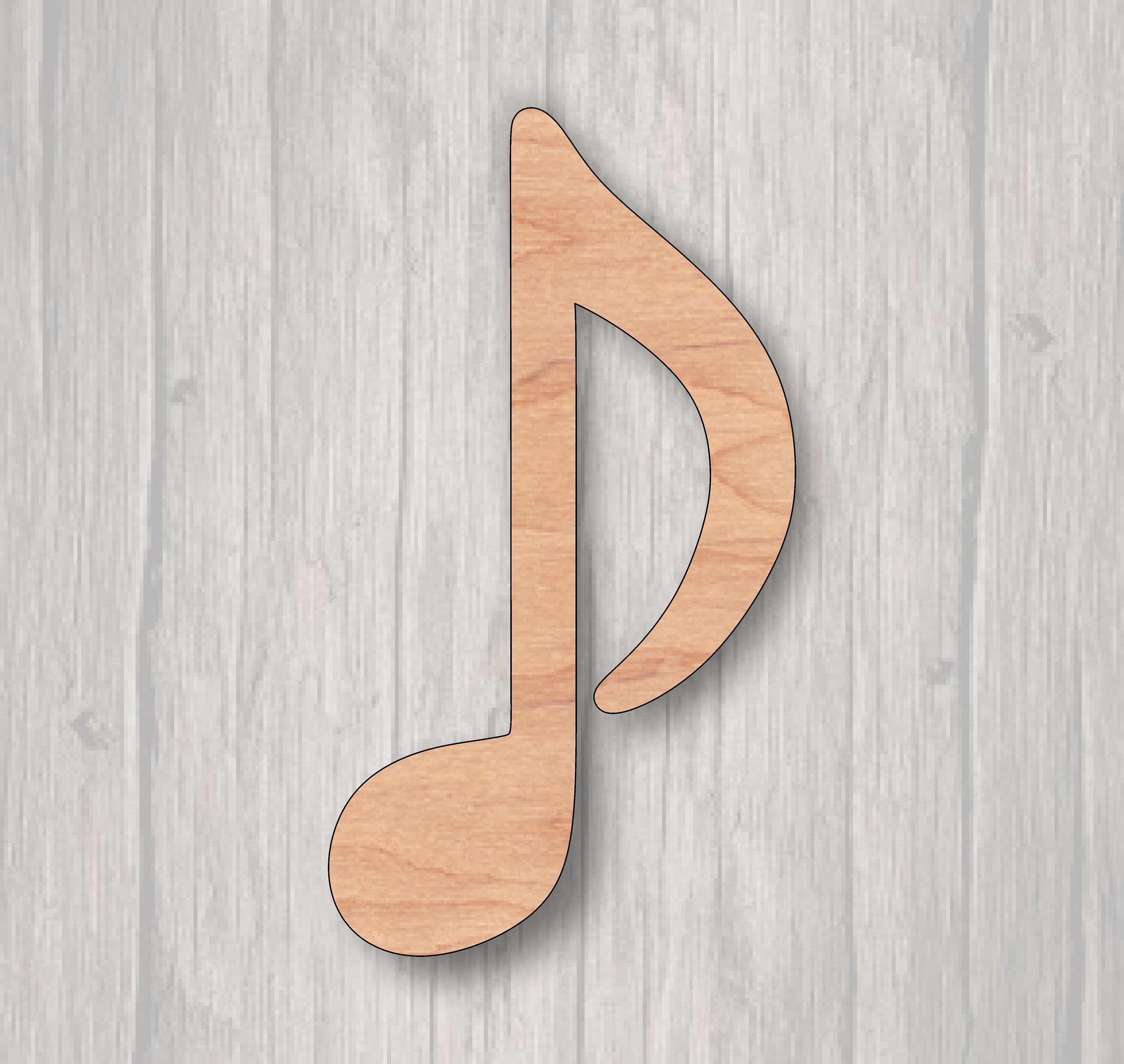 Musical Note. Unfinished wood cutout. Wood cutout. Laser | Etsy