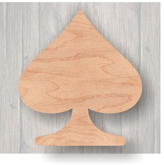 Spades. Unfinished wood cutout. Wood cutout. Laser Cutout. | Etsy