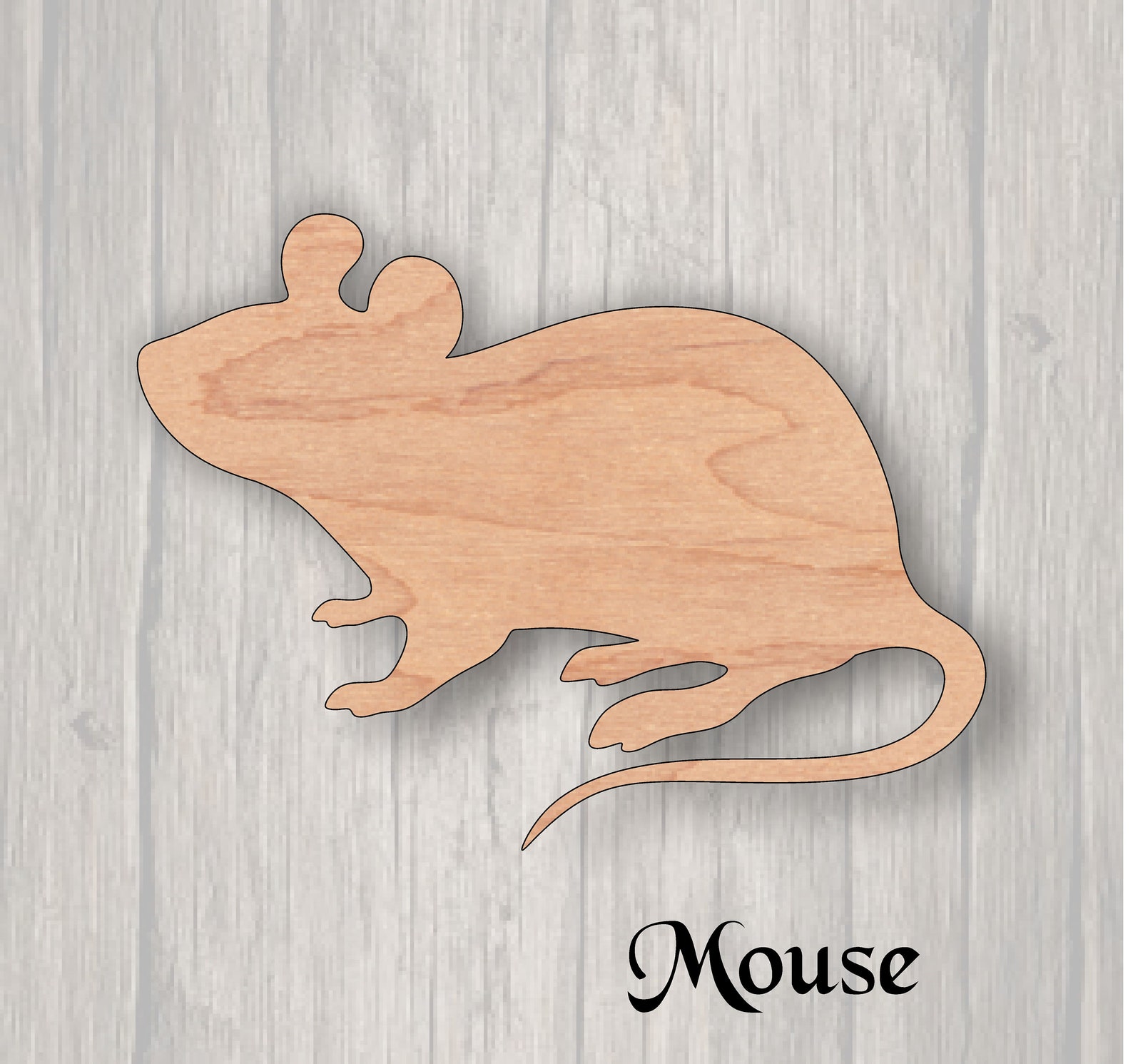 Mouse. Unfinished Wood Cutout. Wood Cutout. Laser Cutout. Wood Sign ...