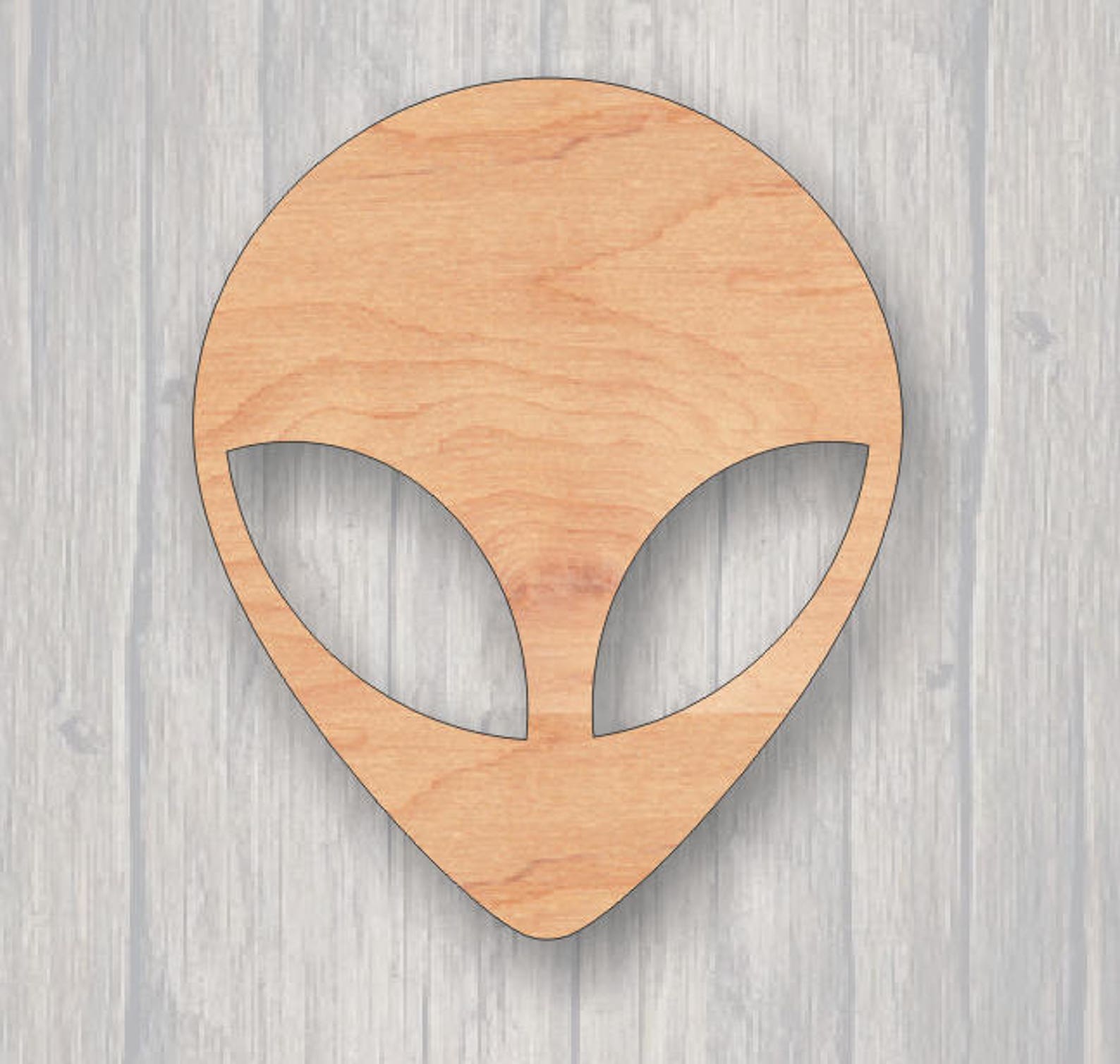 Alien Head. Wood Cutout. Unfinished Wood Cutout. Laser Cutout. - Etsy