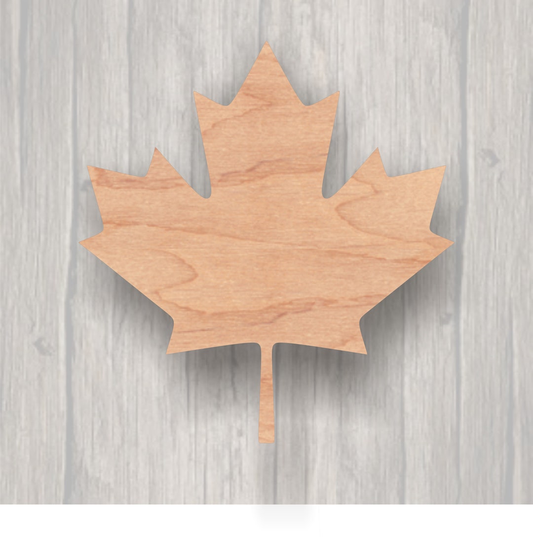 Canadian Maple Leaf. Unfinished Wood Cutout. Wood Cutout. Laser Cutout ...