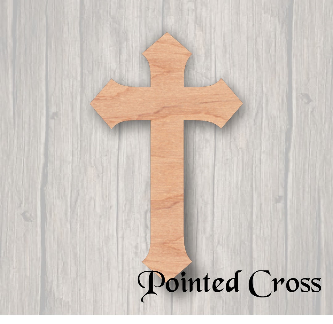 Pointed Cross. Unfinished Wood Cutout. Wood Cutout. Laser Cutout. Wood ...