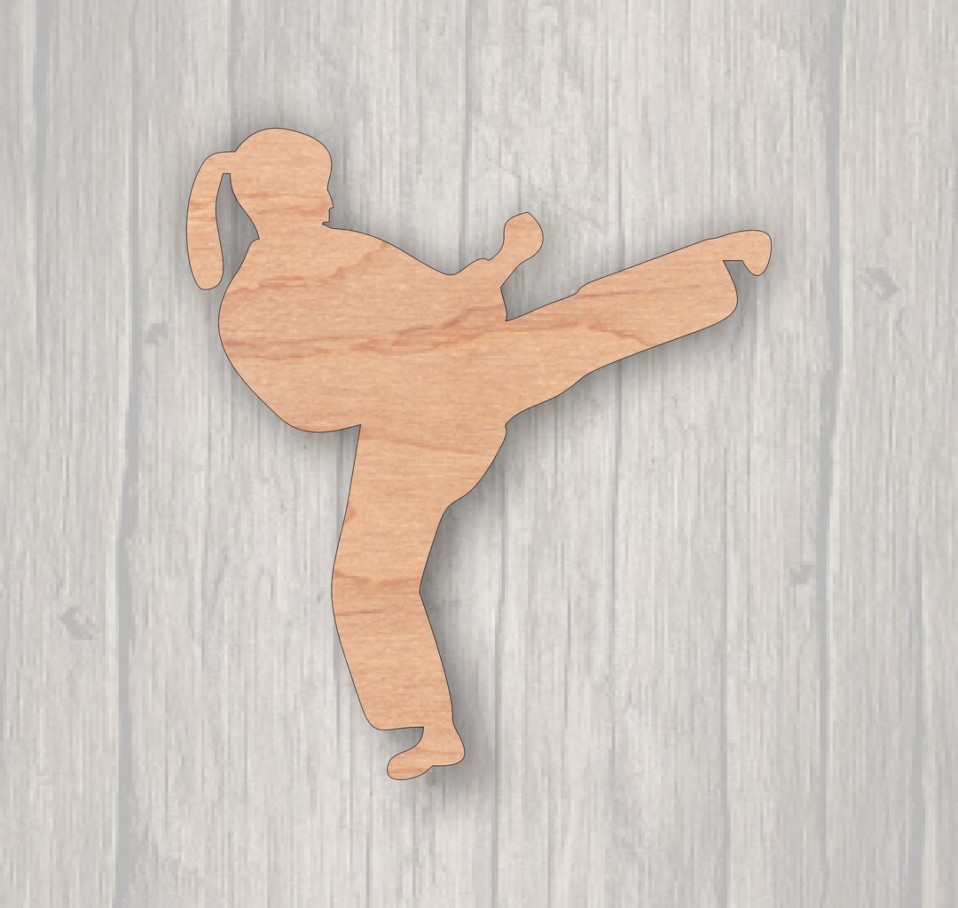 Karate Girl. Unfinished Wood Cutout. Wood Cutout. Laser Cutout. Wood ...