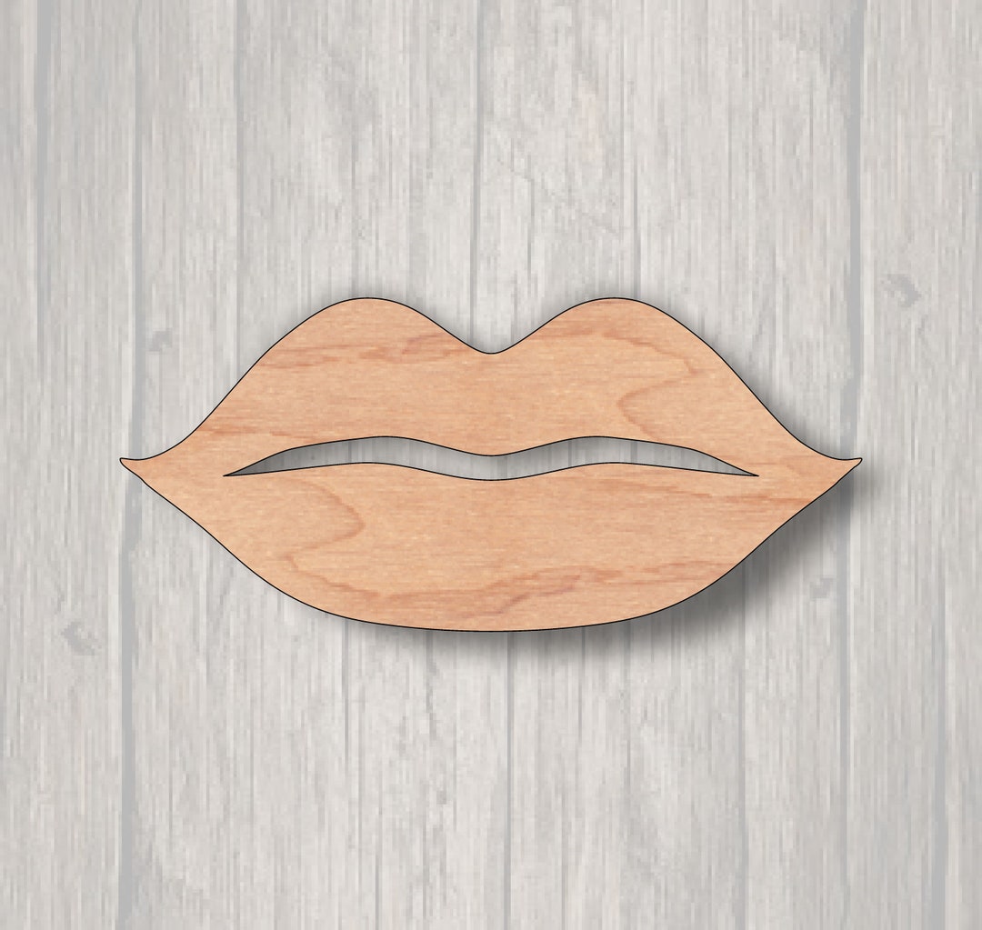 Lips. Unfinished Wood Cutout. Wood Cutout. Laser Cutout. Wood Sign ...