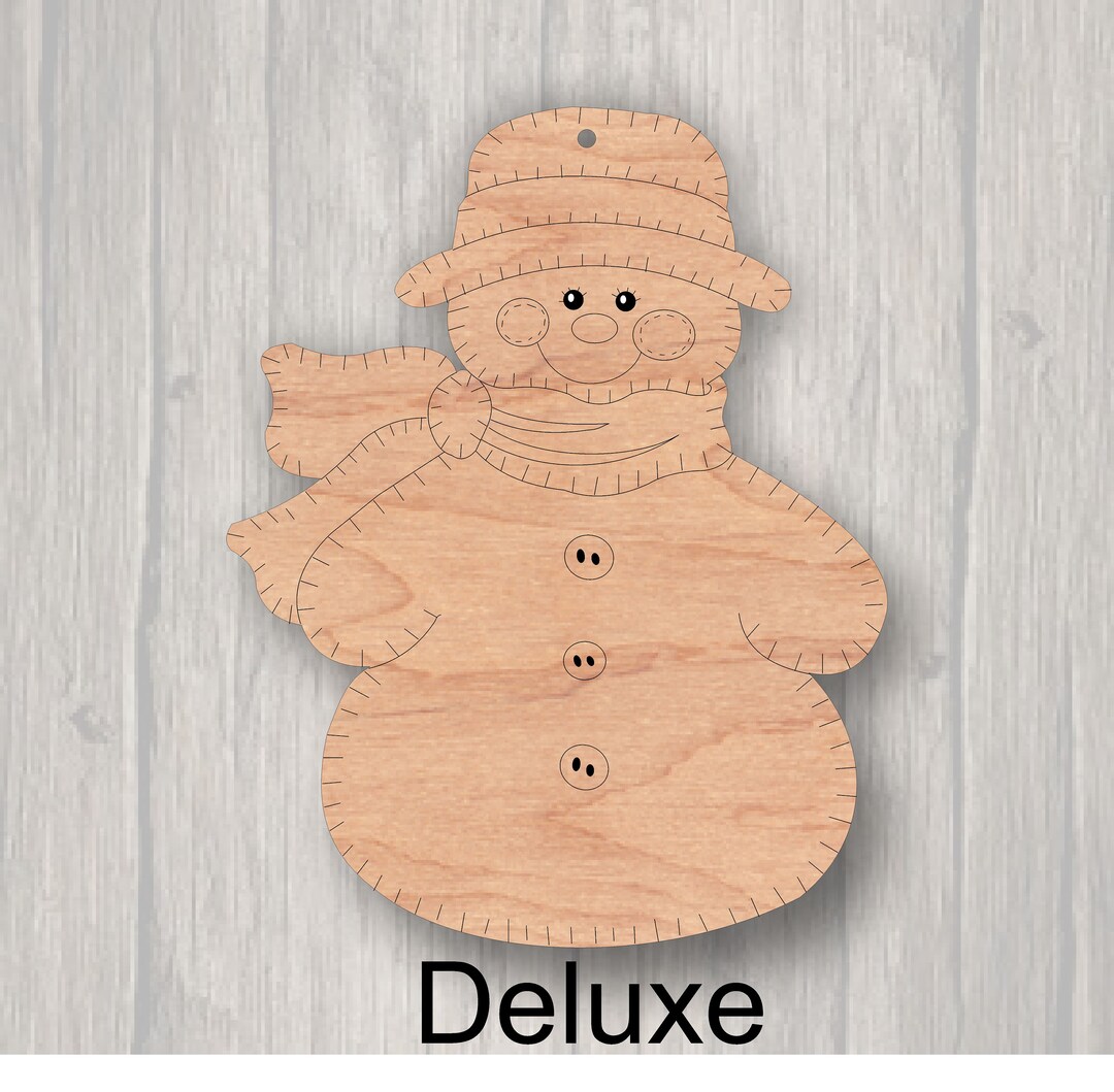 Snowman Ornament. Unfinished Wood Cutout. Wood Cutout. Laser Cutout ...