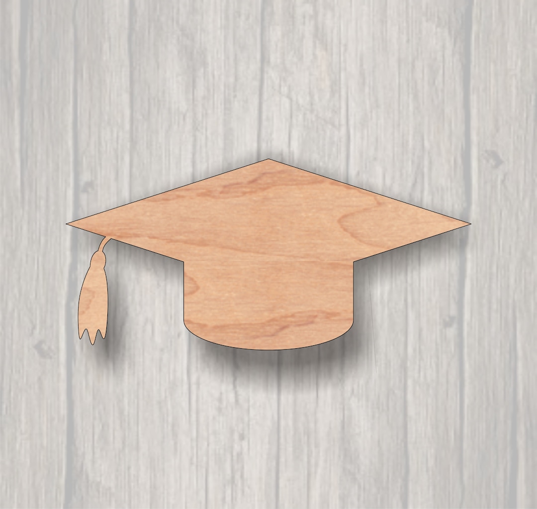 Graduation Cap. Unfinished Wood Cutout. Wood Cutout. Laser Cutout. Wood ...