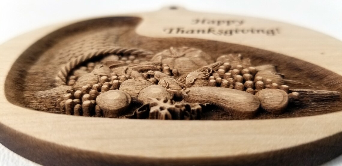 3D Wooden Ornament. Thanksgiving. Laser Engraved. Unfinished - Etsy