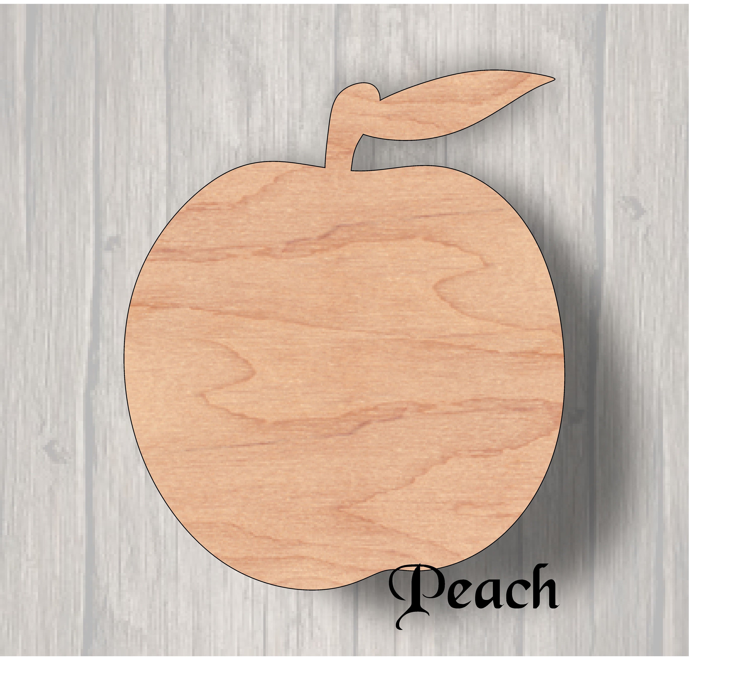 Peach. Unfinished Wood Cutout. Wood Cutout. Laser Cutout. Wood | Etsy