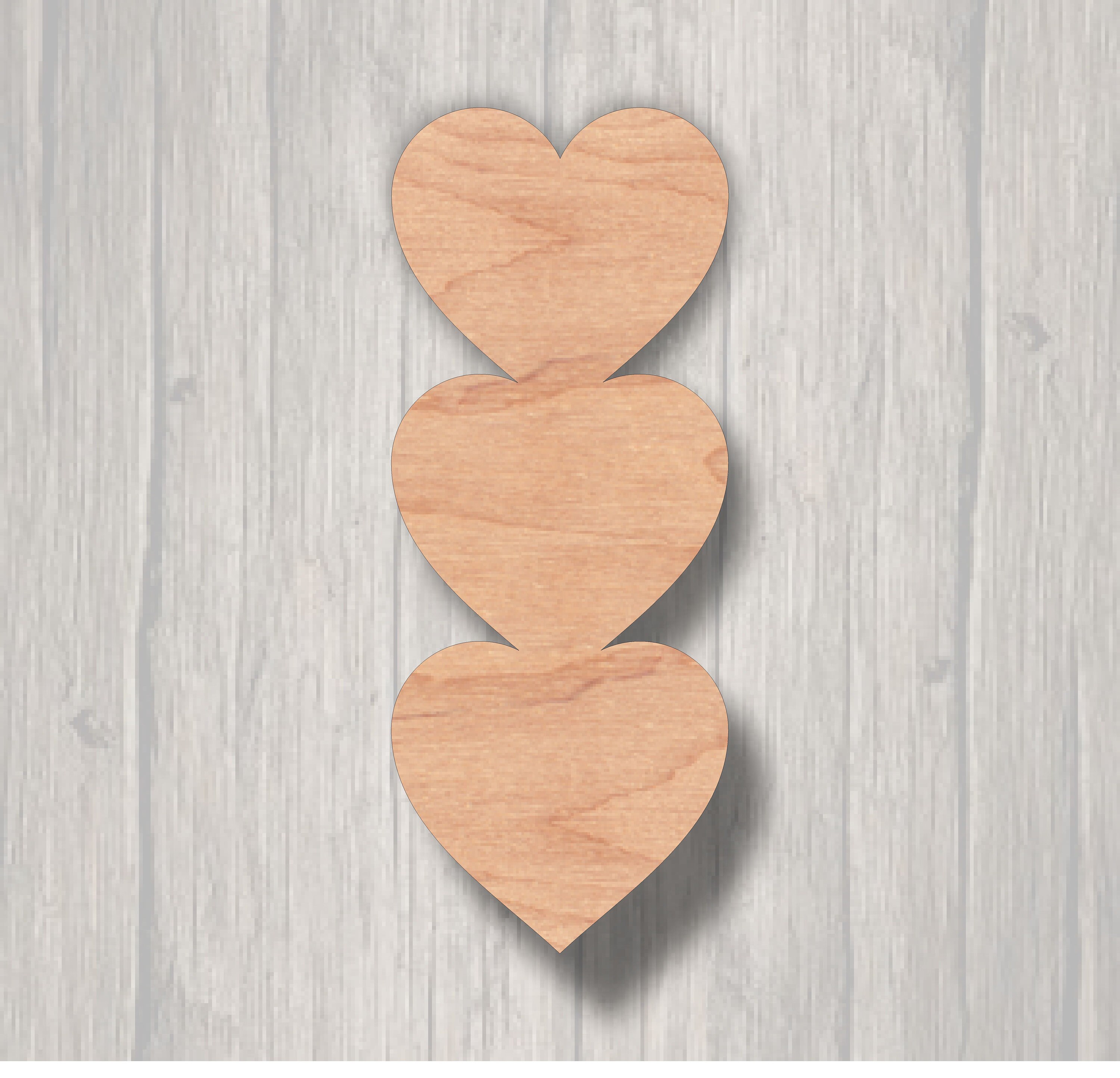 Corazón Triple Pila. Recorte de madera inacabado. Recorte de - Etsy España