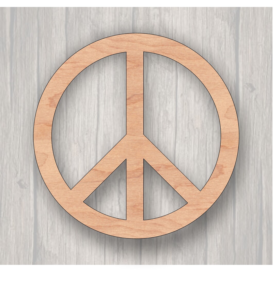 Peace Sign Symbol. Unfinished Wood Cutout. Wood Cutout. Laser Cutout ...