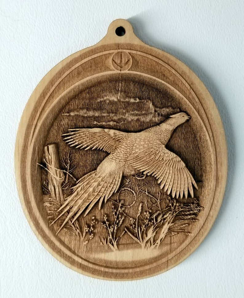 3D Wooden Ornament. Pheasant Laser Engraved. Unfinished Wood. - Etsy
