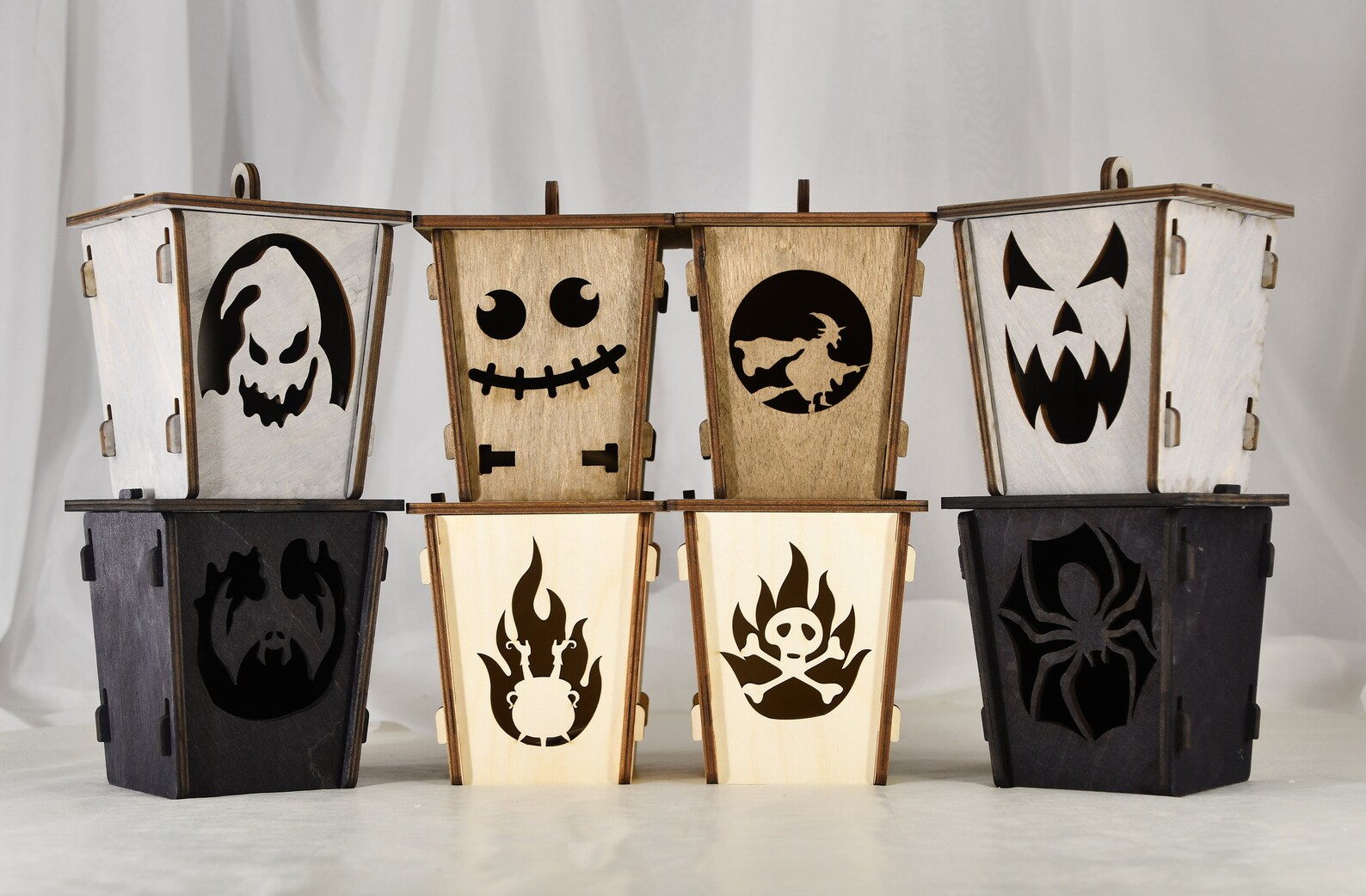 Halloween Lantern, Interchangeable Halloween Decor, Tea Light Lantern Pumpkin Lantern,witch ...
