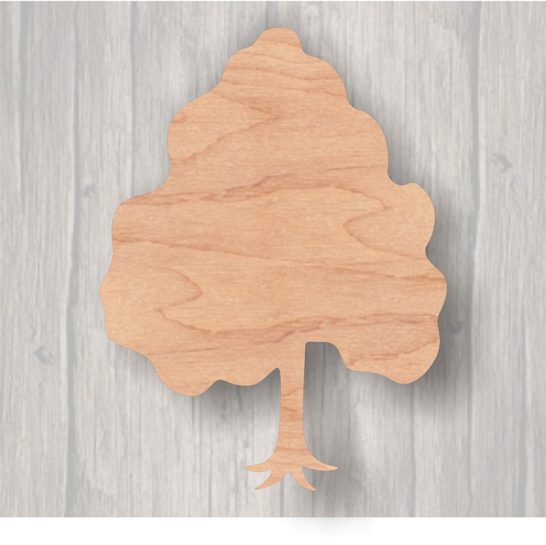 Tree. Unfinished Wood Cutout. Wood Cutout. Laser Cutout. Wood Sign ...