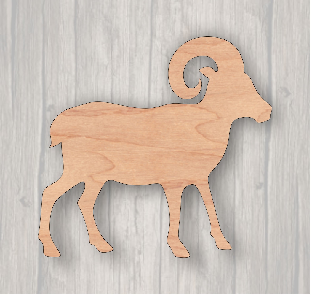 Ram. Unfinished Wood Cutout. Wreath Accent. Wood Cutout. Laser Cutout ...