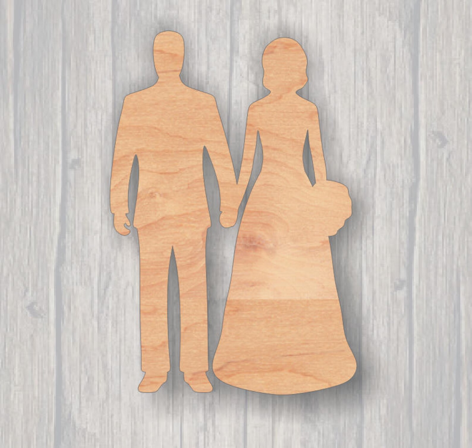 Bride & Groom. Unfinished Wood Cutout. Wood Cutout. Laser - Etsy