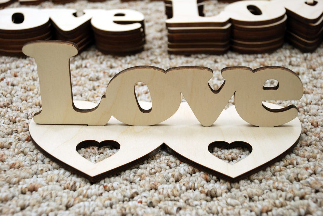 Love Standup. Wood Cutout. Laser Cutout. Wood Sign. Unfinished Wood ...