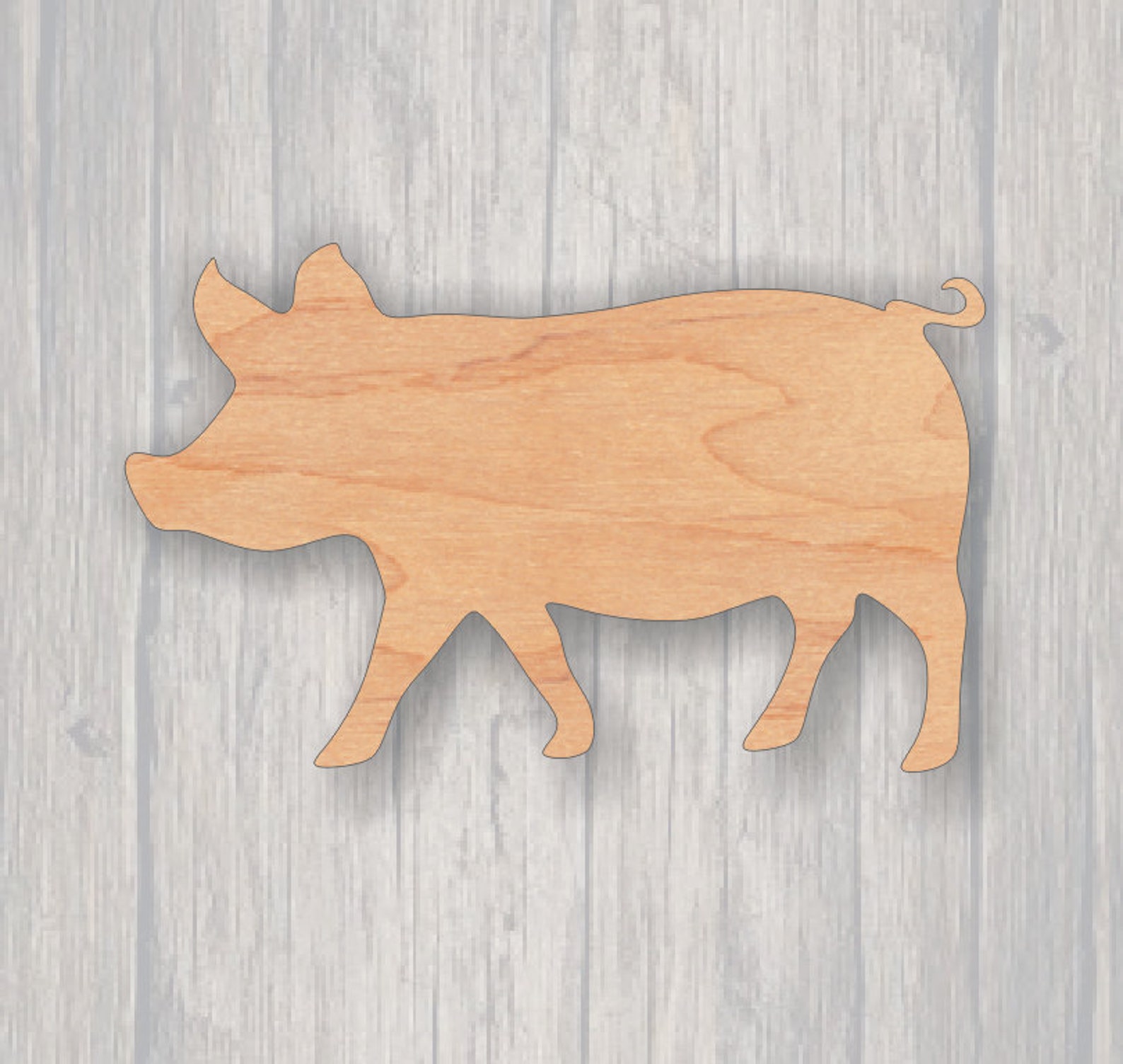 Pig. Unfinished Wood Cutout. Wood Cutout. Laser Cutout. Wood - Etsy