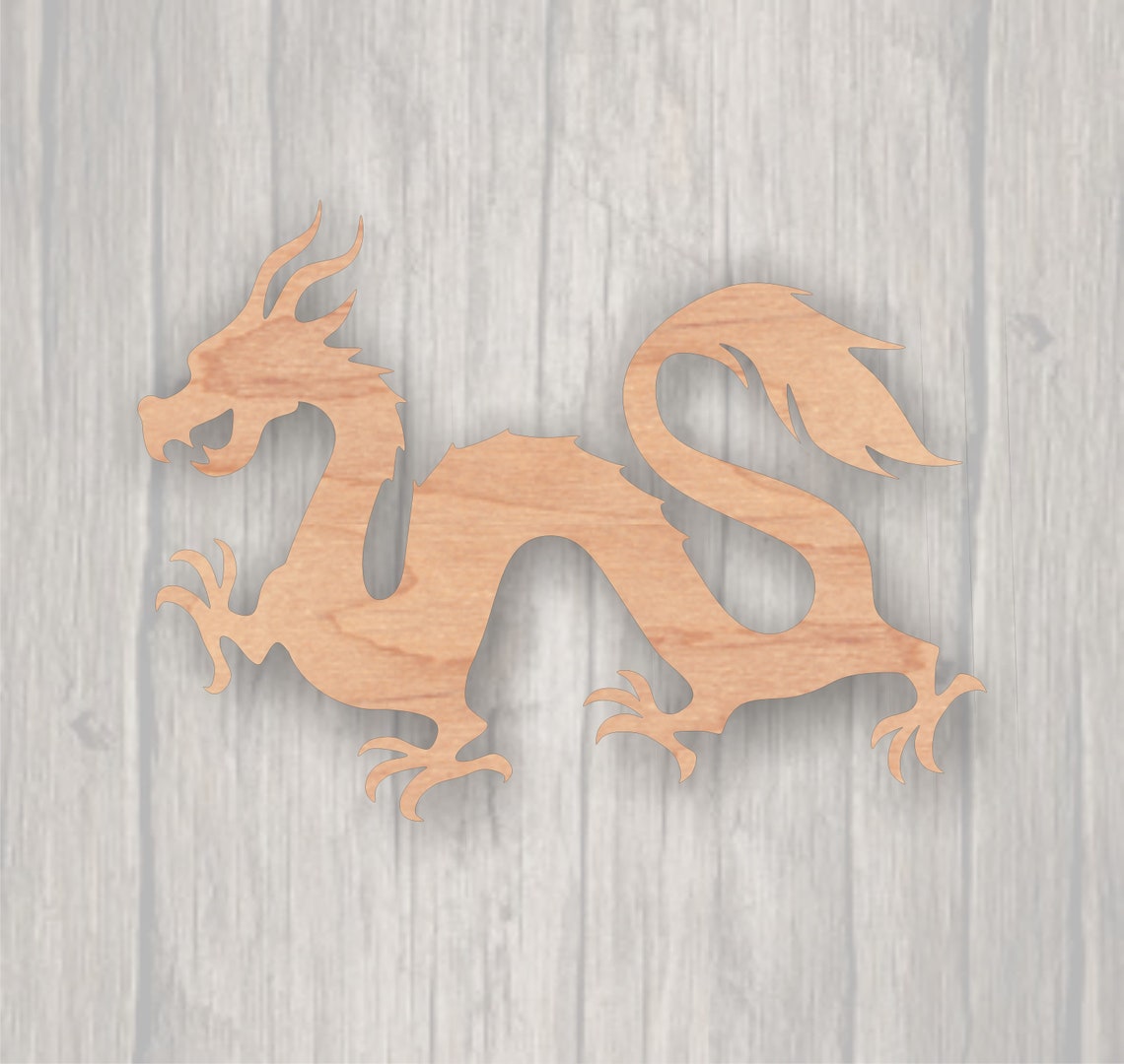 Chinese Dragon. Unfinished Wood Cutout. Wood Cutout. Laser - Etsy