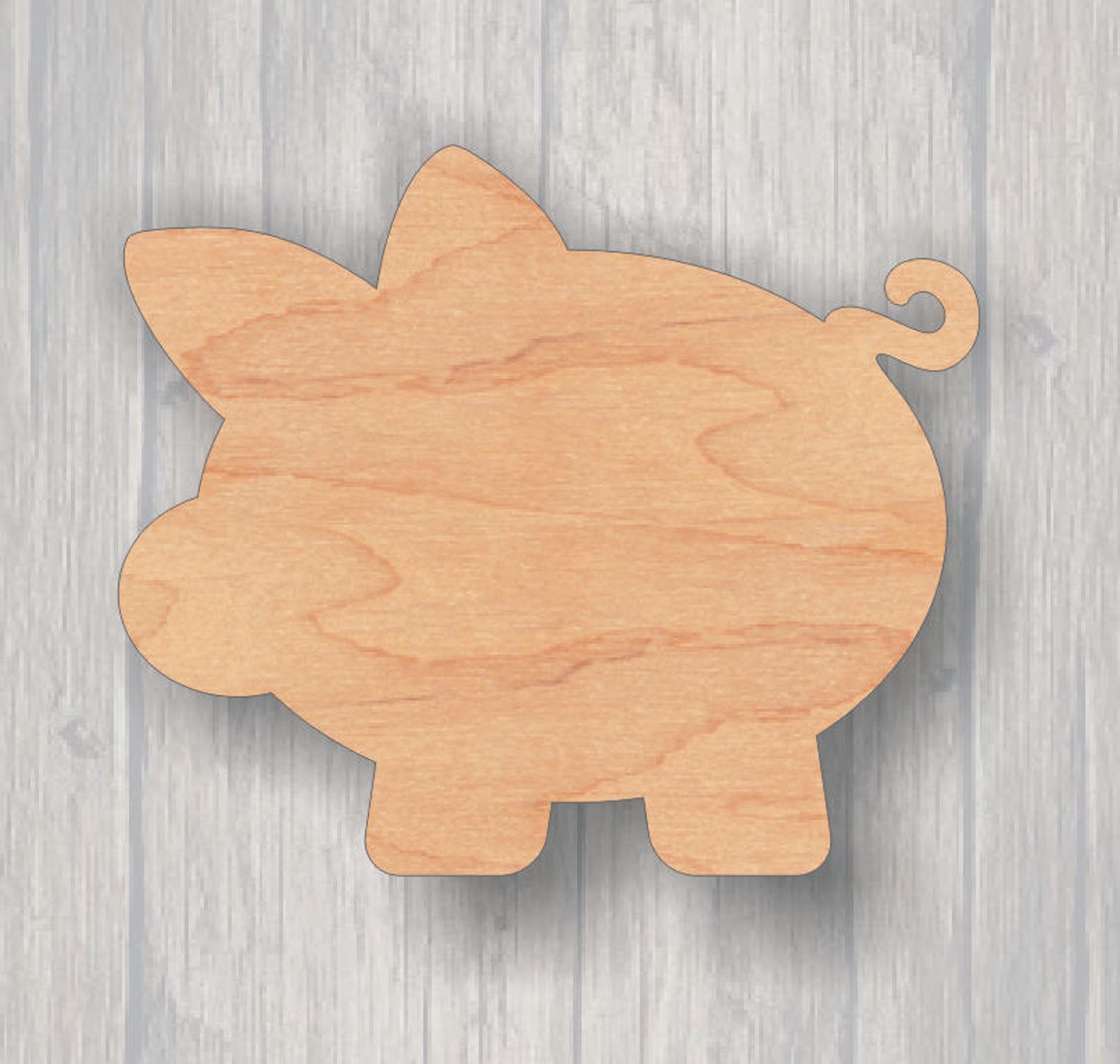 Piggy Bank. Unfinished Wood Cutout. Wood Cutout. Laser Cutout. - Etsy