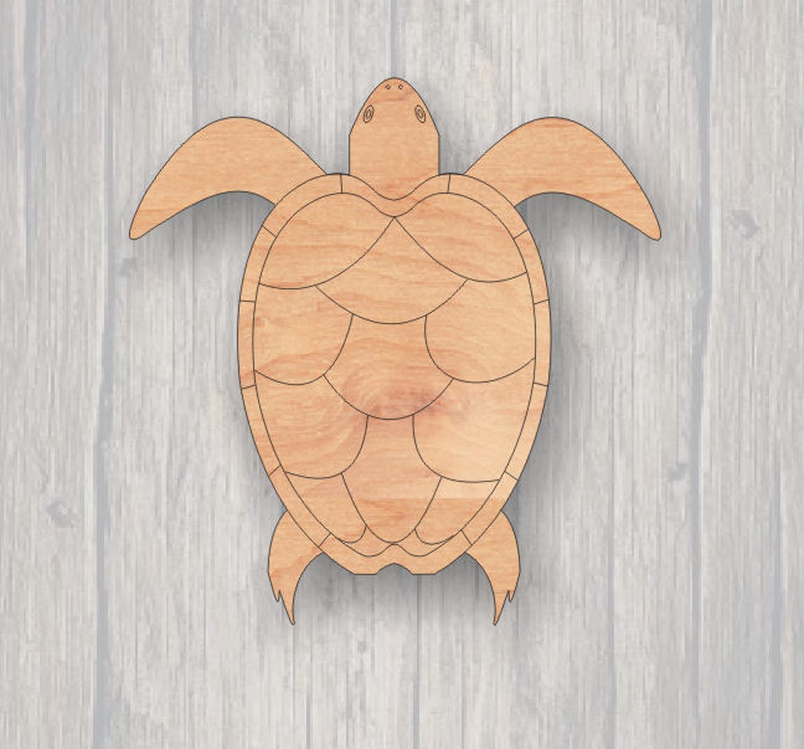 Sea Turtle.unfinished Wood Cutout. Wood Cutout. Laser Cutout. - Etsy