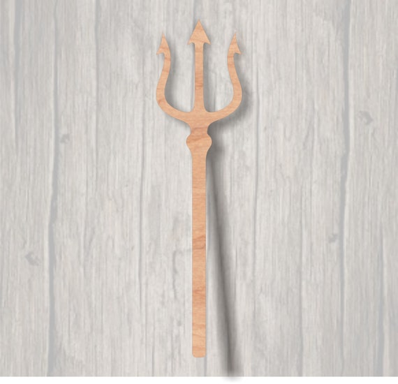 Trident. Unfinished wood cutout. Wood cutout. Laser Cutout. | Etsy