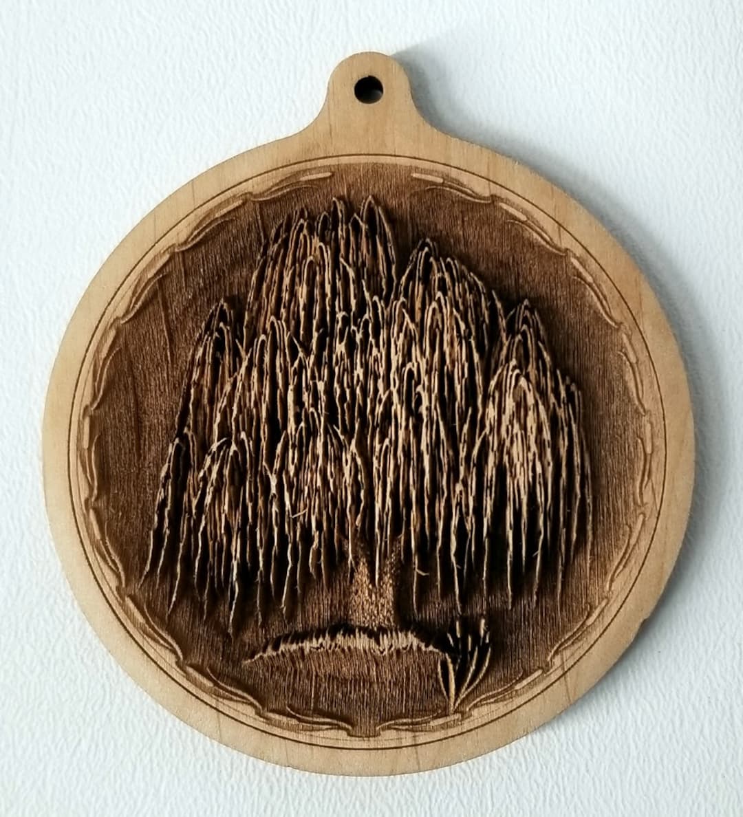 3D Ornaments. Willow Tree Ornament. Laser Engraved. Unfinished Wood. - Etsy