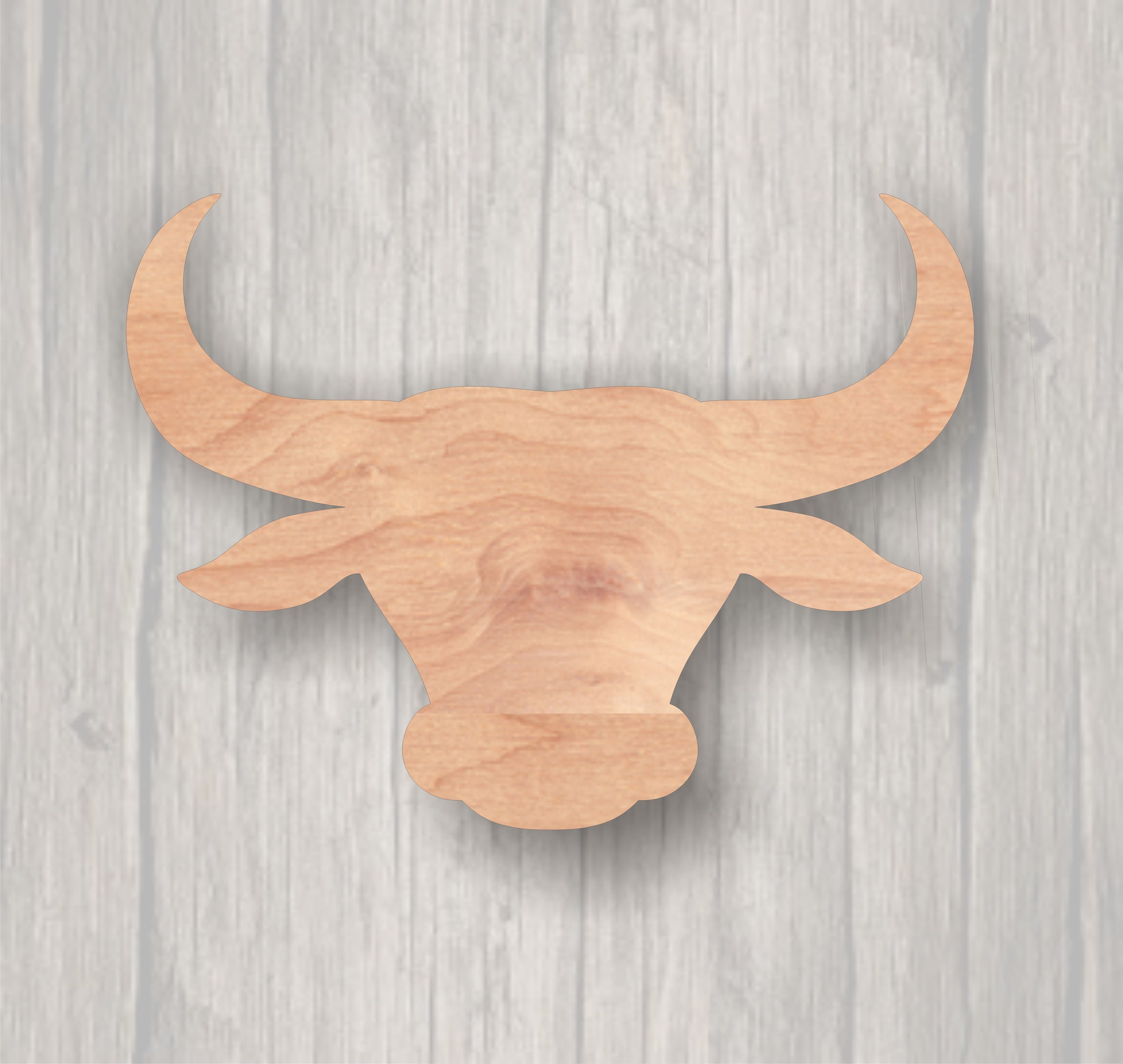 Bull Head. Unfinished wood cutout. Wood cutout. Laser Cutout. | Etsy