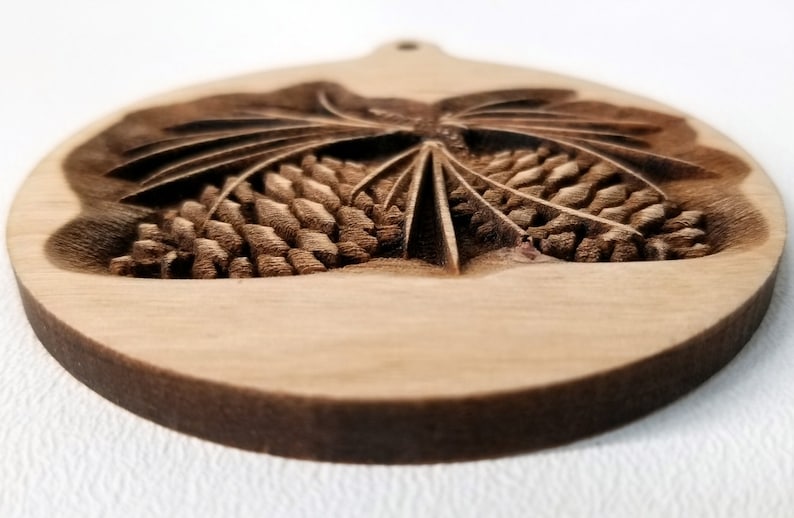 3D Wooden Ornament. Pine Cone 2. Laser Engraved. Unfinished - Etsy