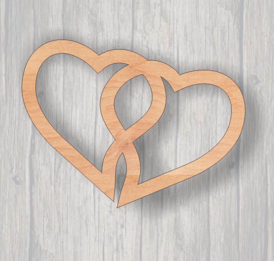 Twisted Double Heart Frame. Unfinished Wood Cutout. . Wood | Etsy