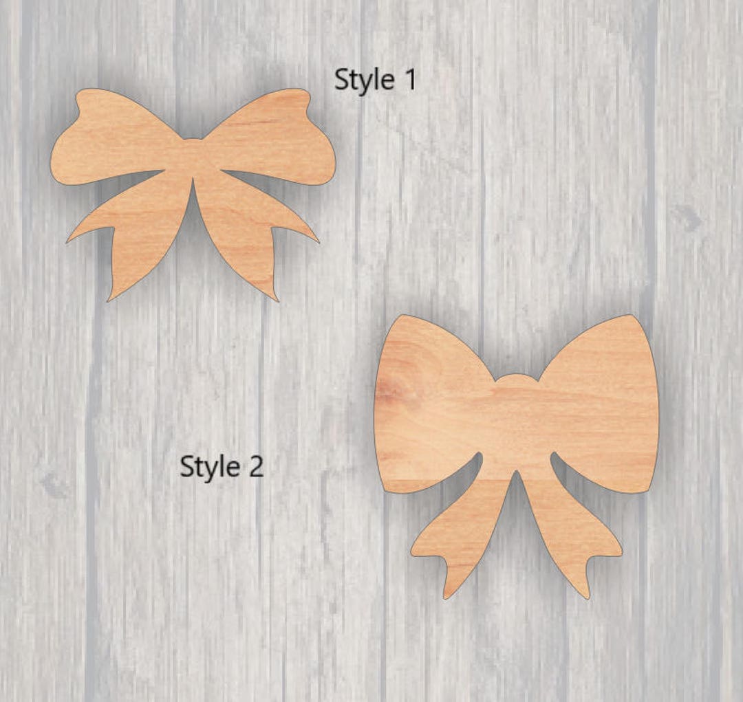 Bow. Unfinished Wood Cutout. Wood Cutout. Laser Cutout. Wood Sign. Sign ...