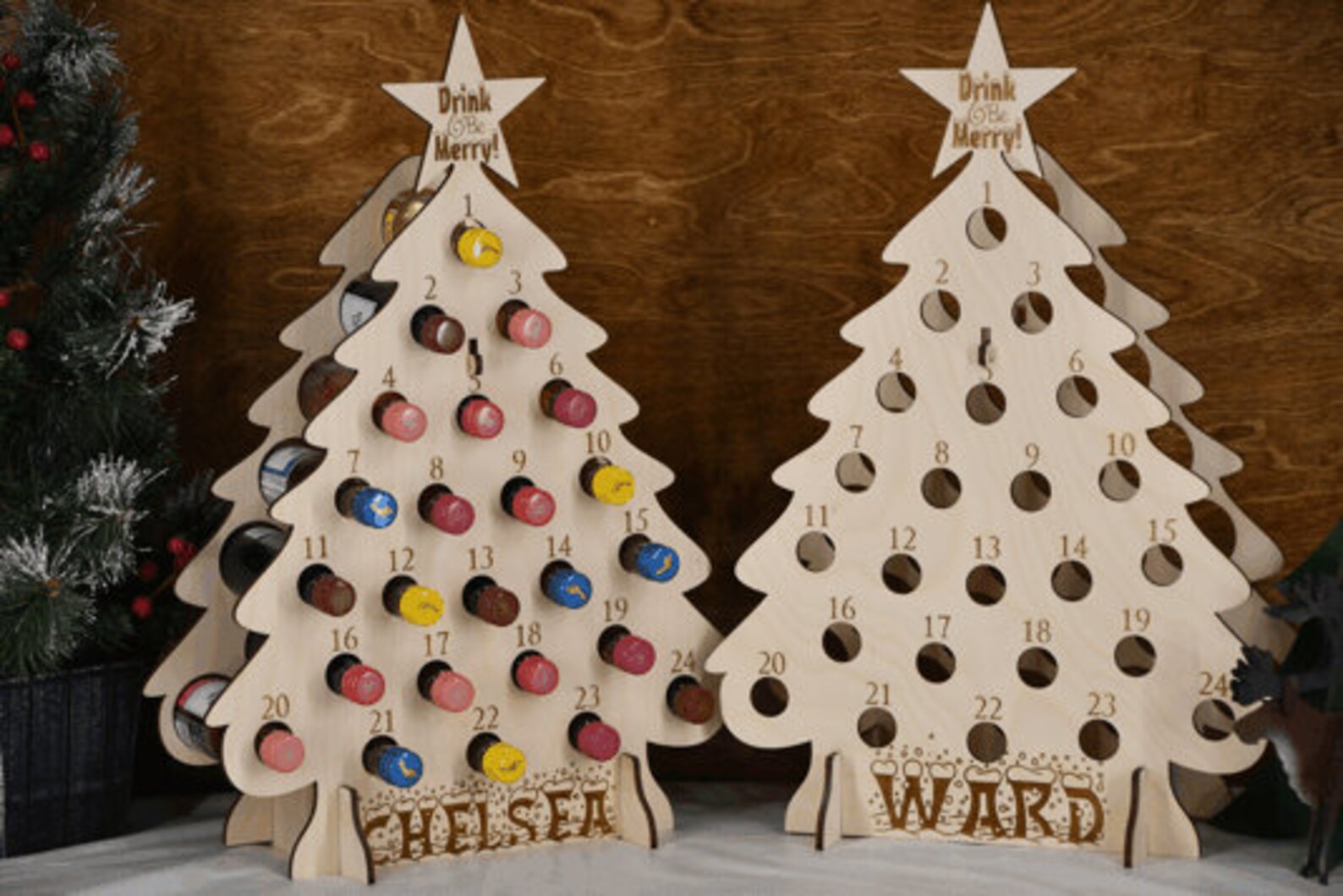 Tipsy Tree Mini Wine Bottle Personalized Advent Calendar - Etsy