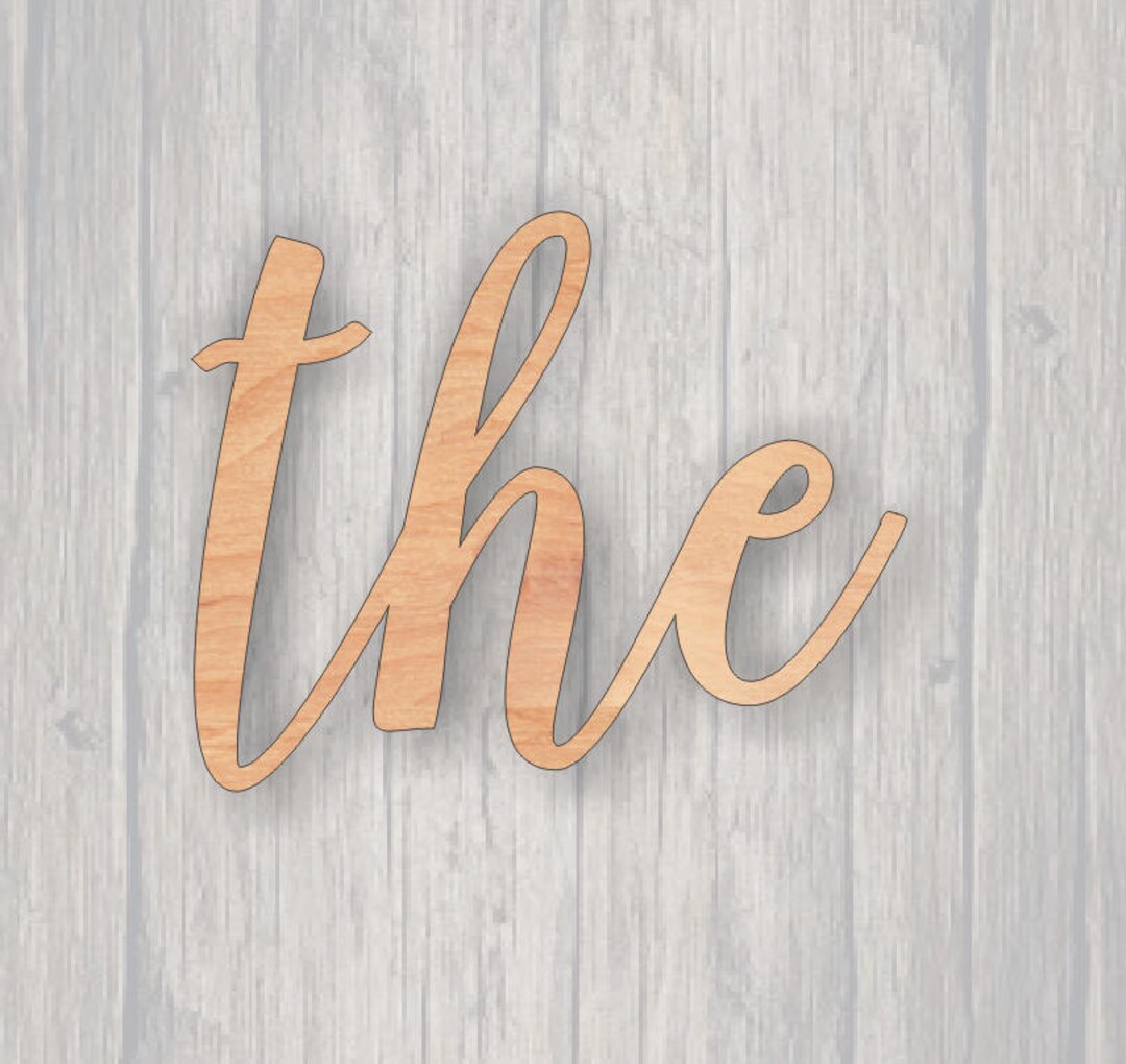 The. Unfinished Wood Cutout. Word Cutout. Laser Cutout. Wood Sign. Sign ...
