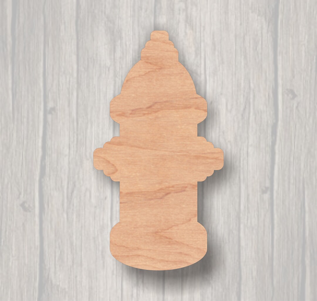Fire Hydrant. Unfinished Wood Cutout. Wood Cutout. Laser Cutout. Wood ...