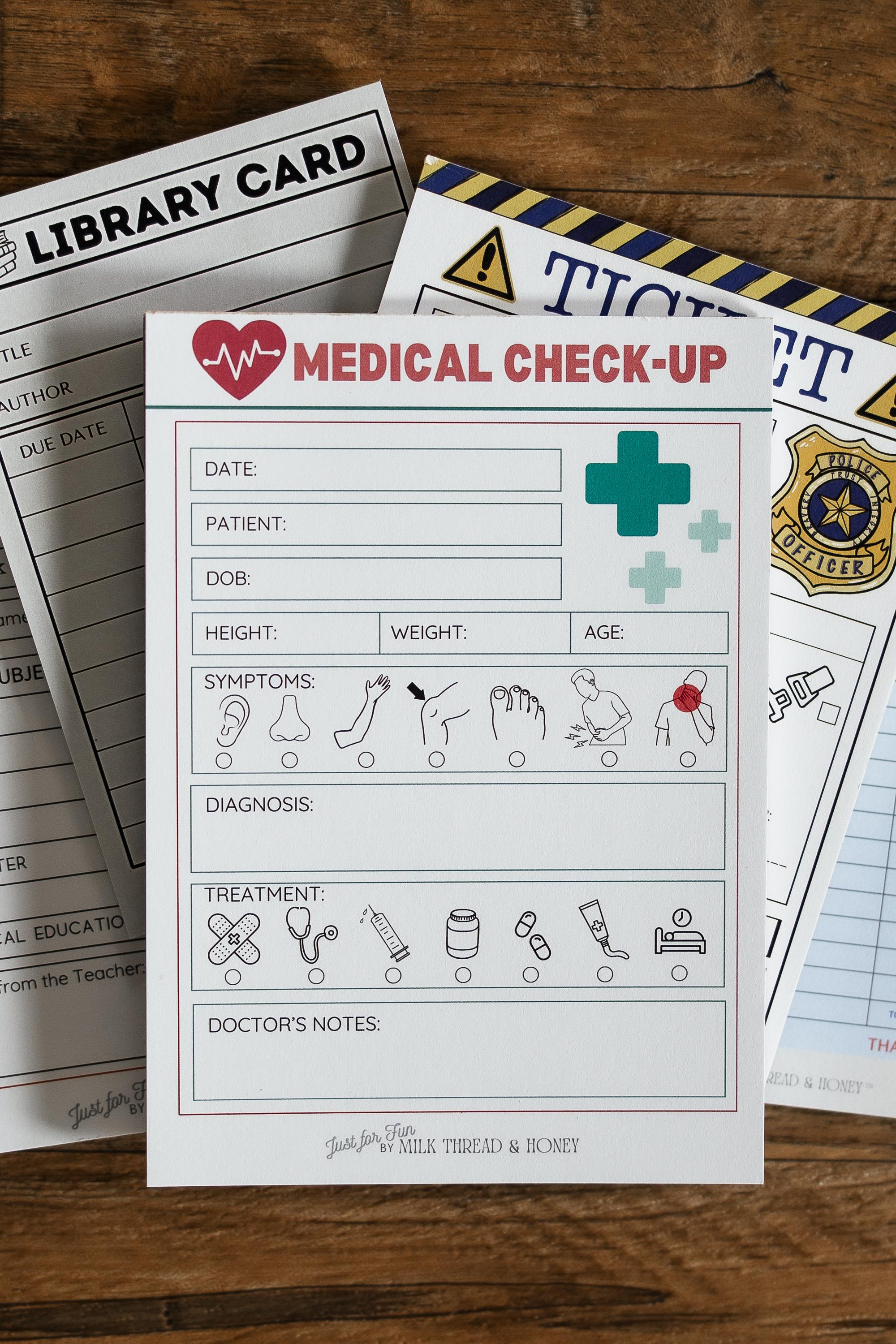 Kids Pretend Play Notepads: 8 Creative Themes - Ticket, Report Card ...