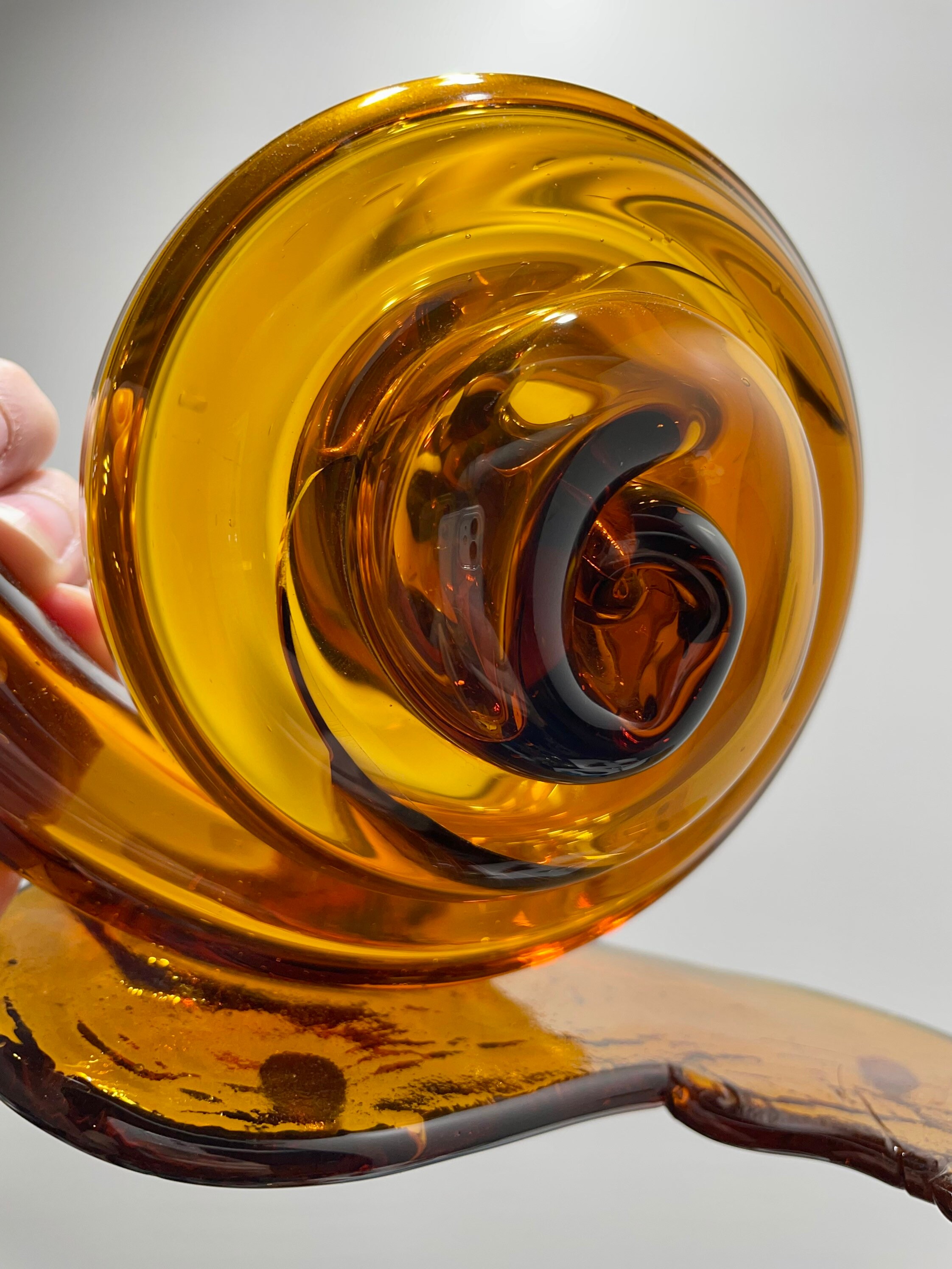 Vintage Amber Blown Glass Snail//murano Art Glass Snail - Etsy